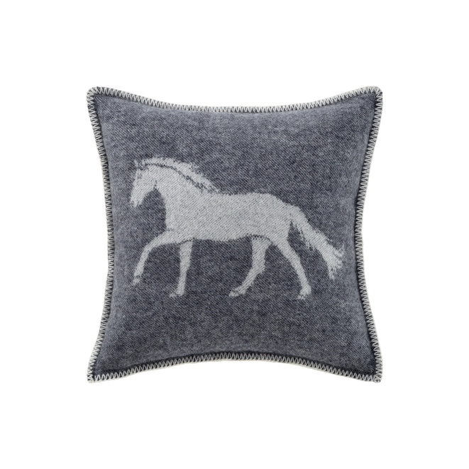 Horse Soft Black Pure Wool Cushion – The Popinjay