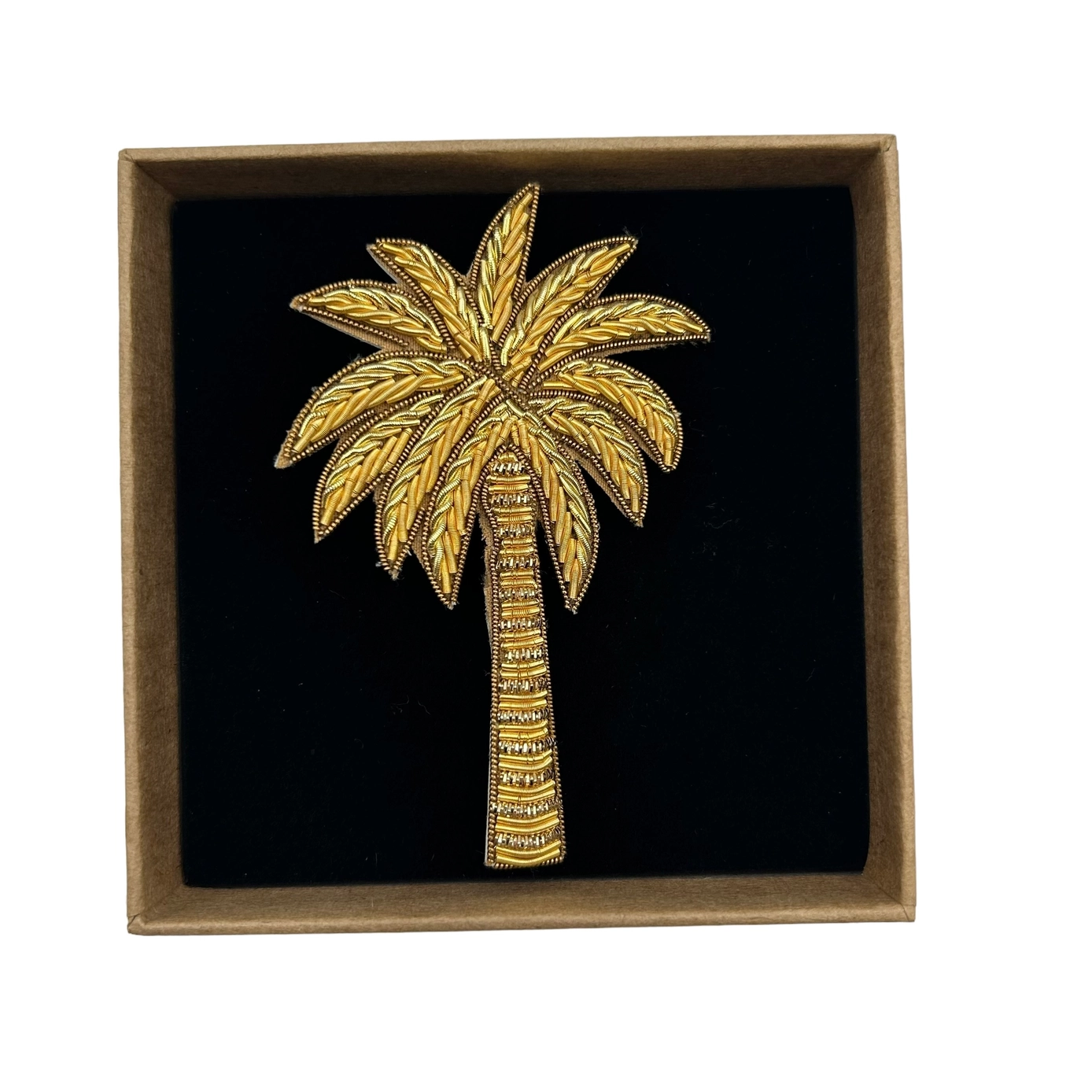 Large Gold Palm Tree embroidered brooch / pin – The Popinjay